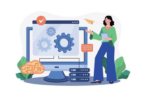 Best Woman Maintaining Server Data Illustration Download In Png