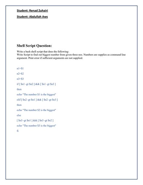 Solution Shell Script Studypool