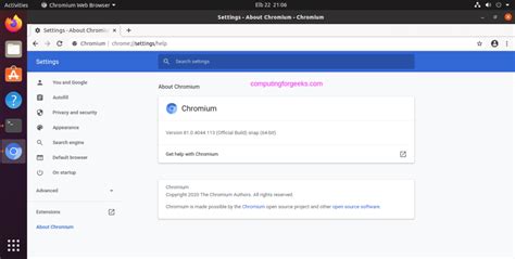 Install Chromium Browser On Ubuntu 22042004 Computingforgeeks