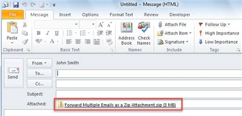 How To Quickly Add And Forward Multiple Emails As A Zip Attachment In Outlook