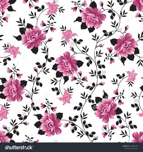 Seamless Pink Flower Pattern Stock Vector Royalty Free 1325082407