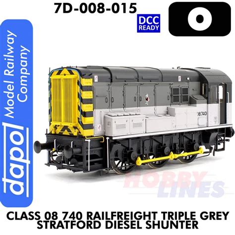 Class 08 Railfreight Triple Grey 08740 Diesel O 1435 Dapol 7d 008 015