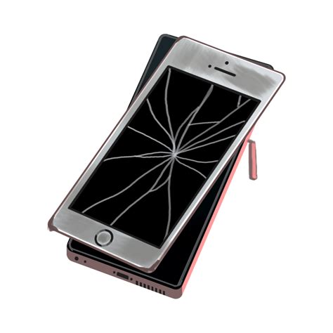 壊れたスマートフォンのイラスト エコのモト