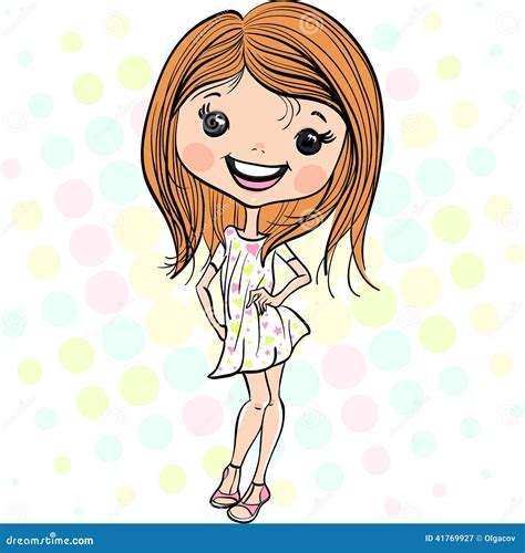 Vector Fashion Cute Happy Girl Stock Vector Image 41769927