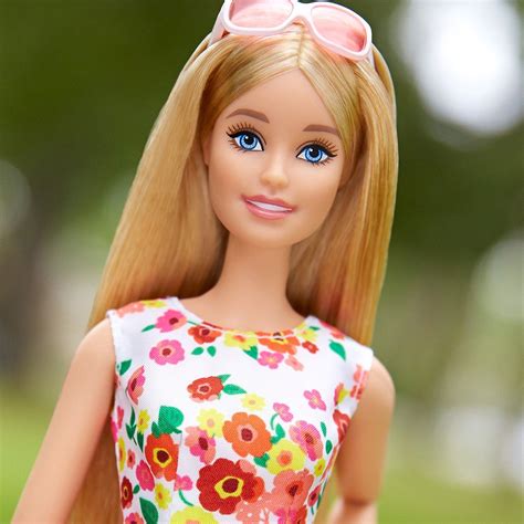 Barbie Look Collector Black Label Doll Blue Dress Flowerswhite Dress