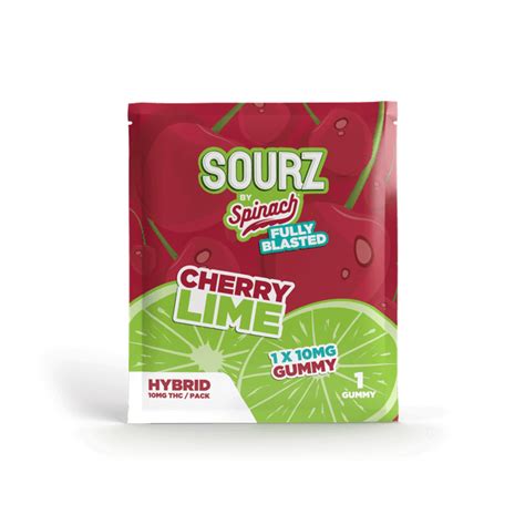 Fully Blasted Cherry Lime Gummy Sourz By Spinach • Wiid Boutique Inc