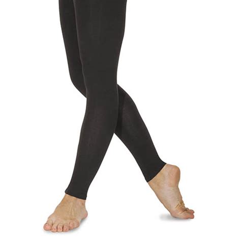 Roch Valley Black Cotton Footless Tights Leggings World Of Dance Uk