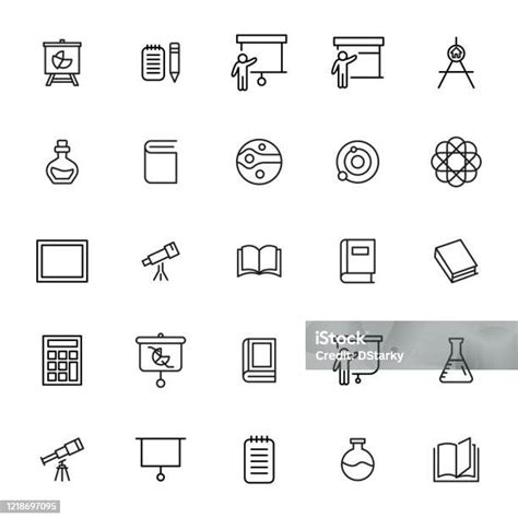 知識の現代的な細線のアイコンのシンプルなセット イラストレーションのベクターアート素材や画像を多数ご用意 イラストレーション