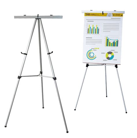 Lightweight Aluminum Flip Chart Presentation Easel 70 Inches Silver 1