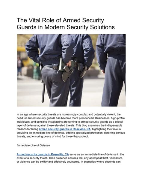Ppt The Vital Role Of Armed Security Guards In Modern Security Solutions Powerpoint