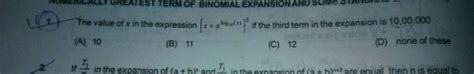 binomial theorem 4 sarthaks econnect largest online education community