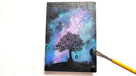 Easy Beginners Galaxy Painting Step By Step Sponge Technique Painting