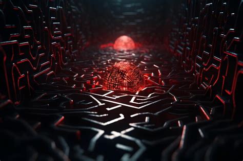 Premium Ai Image Scorched Maze Concept Neural Network Ai Generated