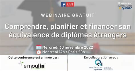 Webinaire Comprendre planifier et financer son équivalence de