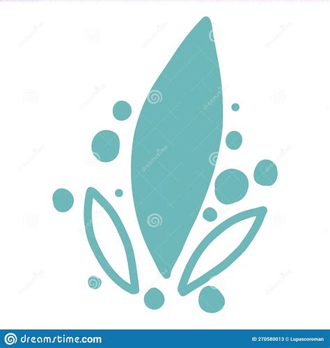 Abstract Trendy Doodle Art Set Of Hand Drawn Plant Curve Shape Object Blob Design Element