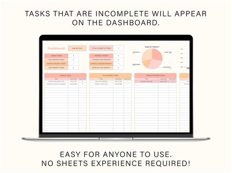 Task Tracking Spreadsheet Task Planner Digital To Do List Etsy