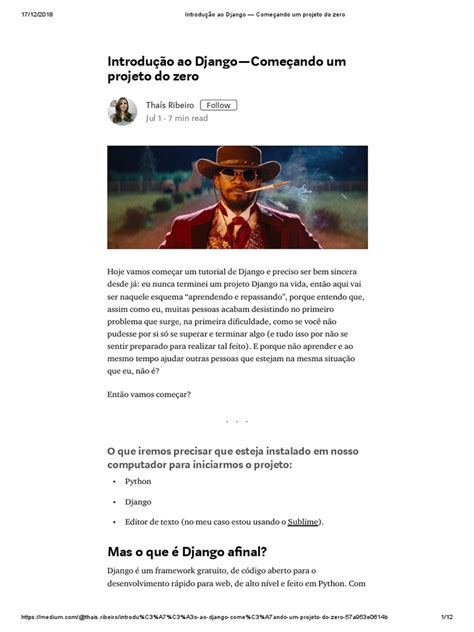 Introdução Ao Django — Começando Um Projeto Do Zero Pdf Protocolo