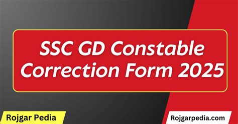 SSC GD Constable Correction Form 2025