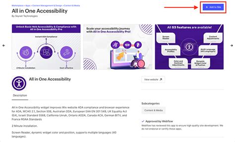 Webflow ADA And WCAG Accessibility Widget Installation