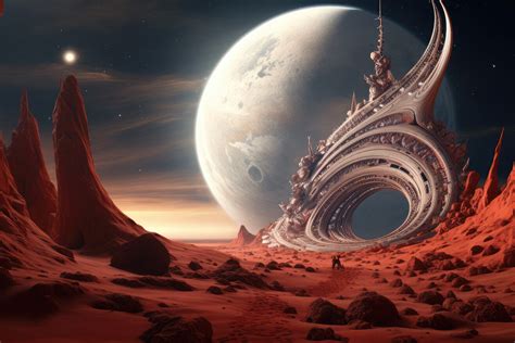 Cool Wallpapers Of Weird Building On The Red Planet With Huge Planet