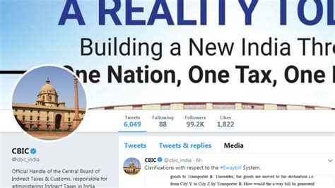 CBEC Renamed As CBIC Twitter Handle Updated Latest News India