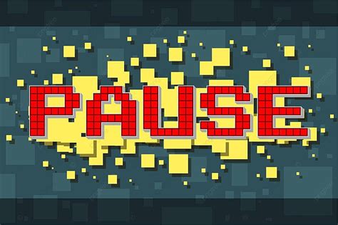 Vintage Red Pixel Pause Button For Classic Video Games Vector Cubic Set Game PNG And Vector
