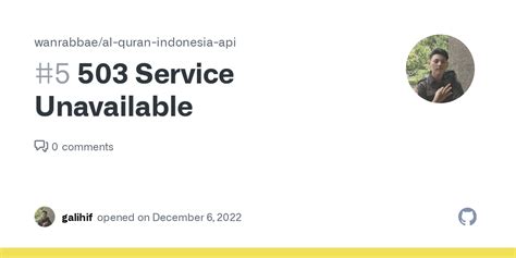 503 Service Unavailable Issue 5 Wanrabbae Al Quran Indonesia Api