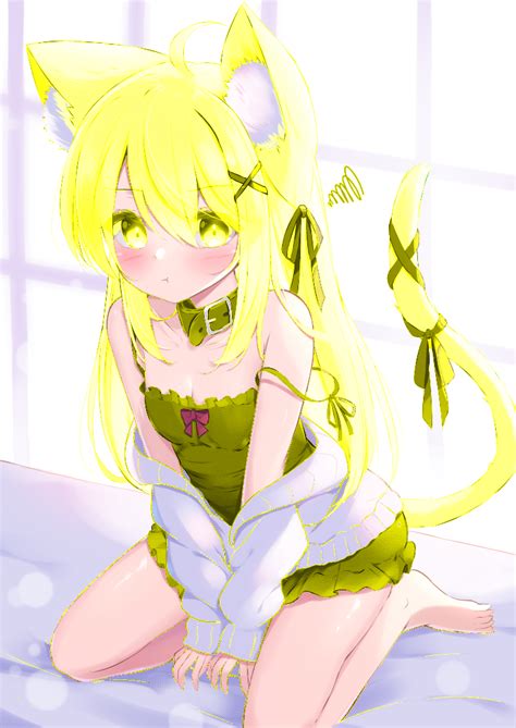 Safebooru 1girl Animal Ear Fluff Animal Ears Blonde Hair Blush Cat