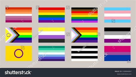 Sexual Identity Pride Flags Set Lgbt Stock Vector Royalty Free Shutterstock