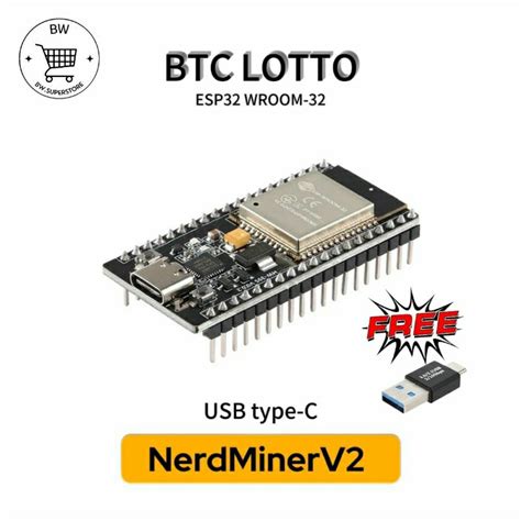 BTC LOTTO ESP32 WROOM 32 USB Type C เครองขดบทคอยน BITCOIN LOTTERY