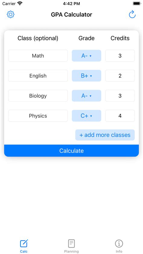 Gpa Calculator Grade Calc For Iphone Download
