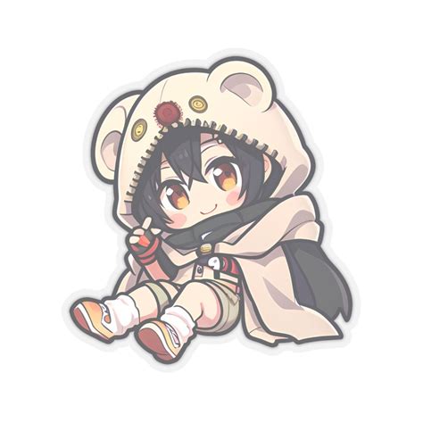 Yuffie Kisaragi In Moogle Hoodie Cute Sticker Etsy