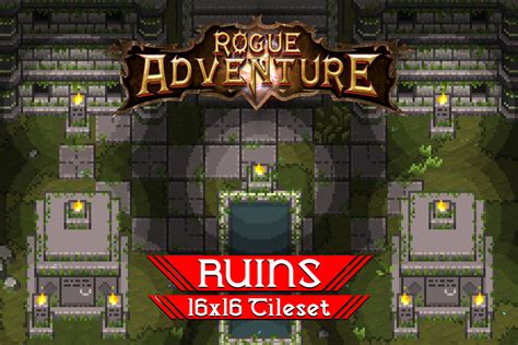 2D TopDown Ruins Tileset Rogue Adventure 2D Environments Unity