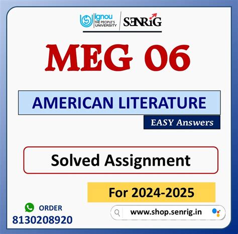 IGNOU MEG 06 FREE AMERICAN LITERATURE ASSIGNMENT