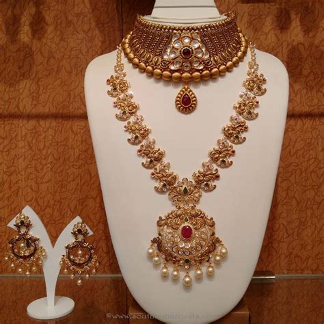 Gold Antique Bridal Jewellery Sets From NAJ South India Jewels