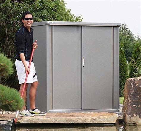 Armoire de jardin acier galvanisé avec portes coulissantes m²
