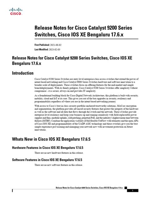 release notes for cat9200l pdf booting network switch