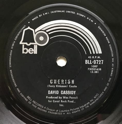 David Cassidy Cherish 1971 Vinyl Discogs