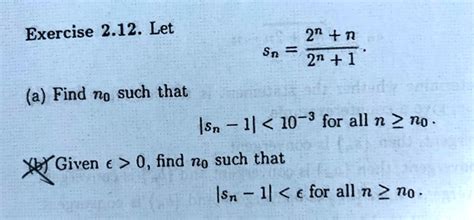 Solved Exercise Let N N Sn N A Find N Such That Sn