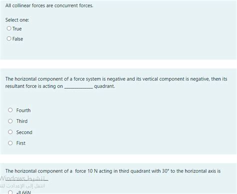Solved All Collinear Forces Are Concurrent Forces Select
