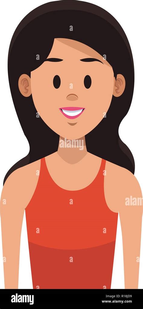 Woman Profile Cartoon Vector Illustration Graphic Design Stock Vector