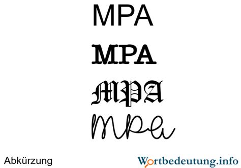 Mpa Abkürzung Bedeutung