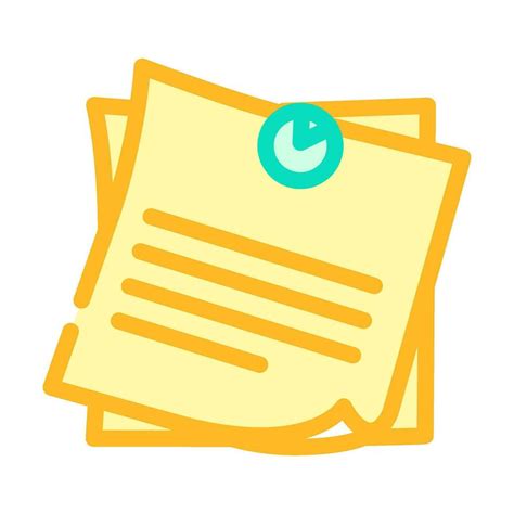 Sticky Note Pin List Color Icon Vector Illustration 35745087 Vector Art