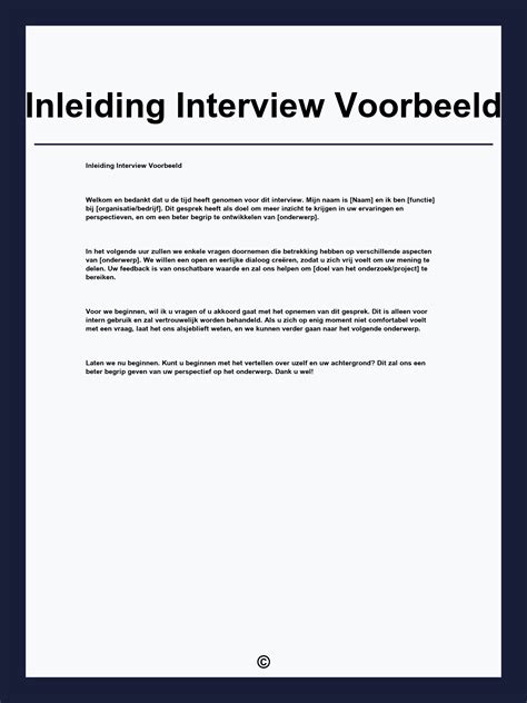 Inleiding Interview Voorbeeld