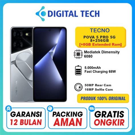 Jual Tecno Pova Pro G Gb Gb Extended Ram Original Garansi Resmi Shopee Indonesia