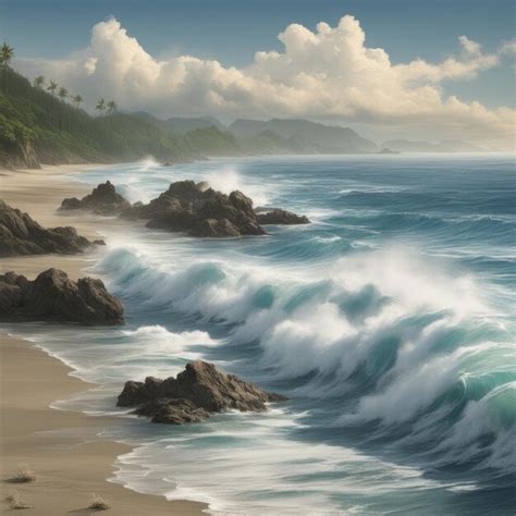 A Ocean Waves Blue Water Background Premium Ai Generated Image