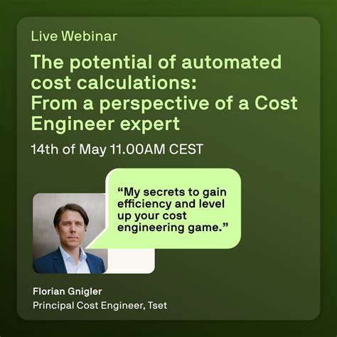 Tset On Linkedin Webinar From A Cost Engineer Expert For Cost