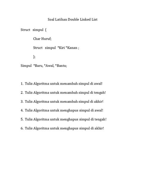 Latihan Double Linked List Pdf