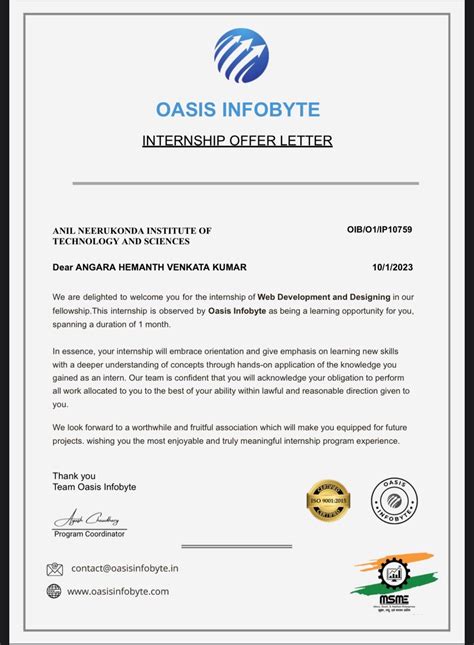 Hemanth Kumar Angara On Linkedin Internship Newbeginnings Webdevelopment Webdesign