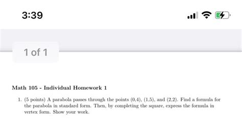 Solved Math 105 Individual Homework 1 1 5 Points A